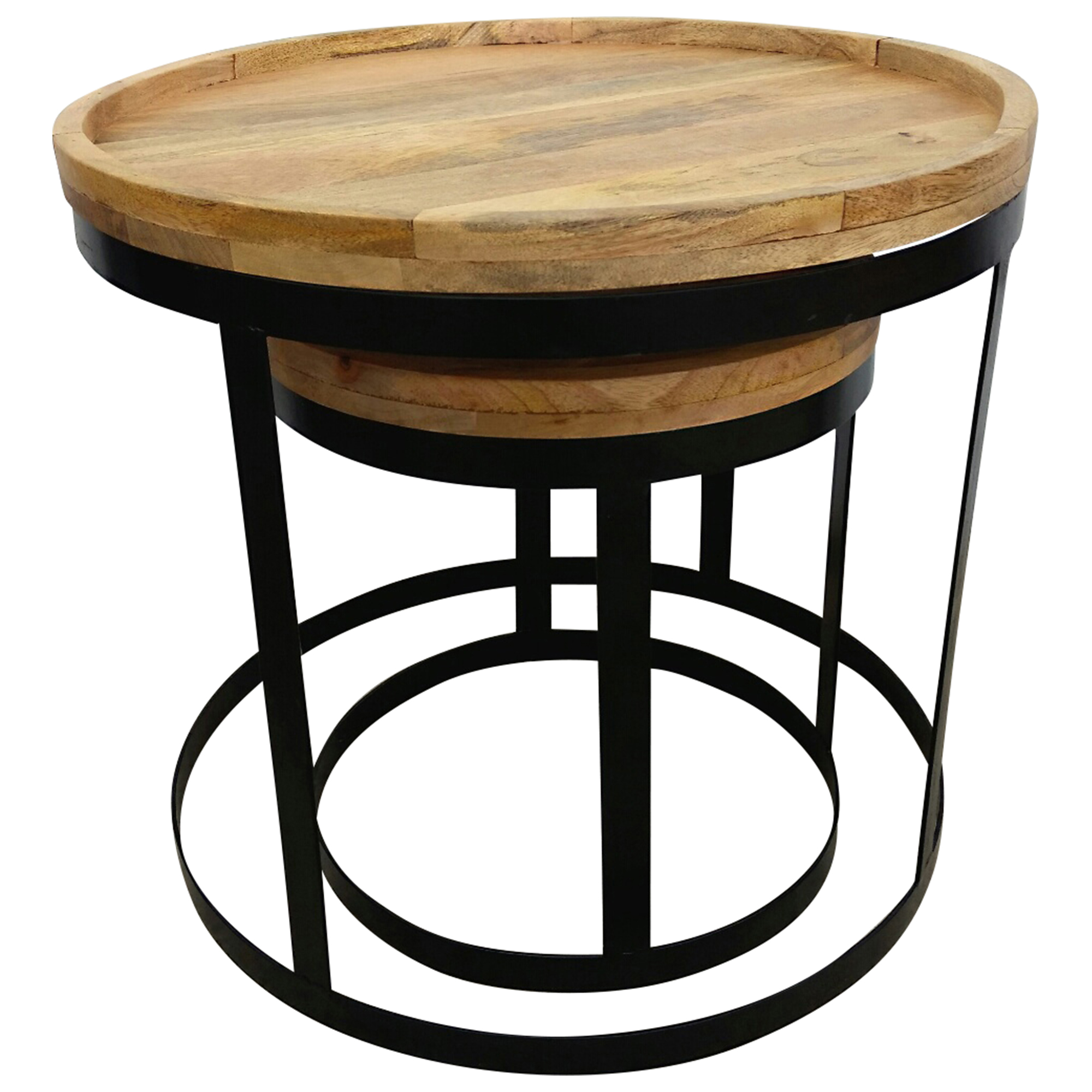 Beistelltisch 2er SET Ø 60 cm Rund Couchtisch Mango-Holz Massiv Möbel ... Beistelltisch 2er SET Ø 60 cm Rund Couchtisch Mango-Holz Massiv Möbel ...