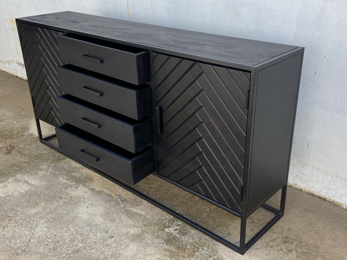 Sideboard Schwarz 180 Cm